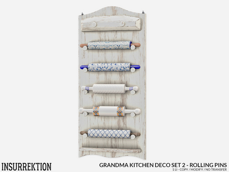 Second Life Marketplace - [IK] Grandma Kitchen Deco Set 2 - Rolling Pins